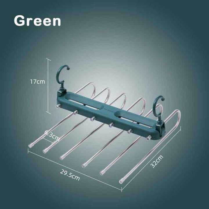 6 hanging rods Collapsible Space Saving Wardrobe Closet trousers pants ...