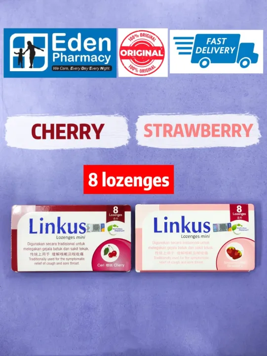 Linkus Lozenges mini [ Cherry ] / [ Strawberry ] ( 8 lozenges ) / ( 1 ...