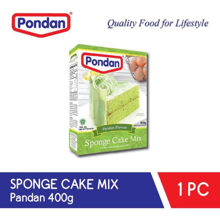 Pondan Kue Sponge Pandan 400g Tepung Premix Sponge Cake Pandan | Lazada ...