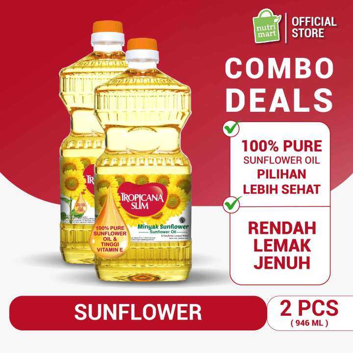 Twin Pack : Tropicana Slim Minyak Sunflower 946ml - Minyak Goreng 100% ...