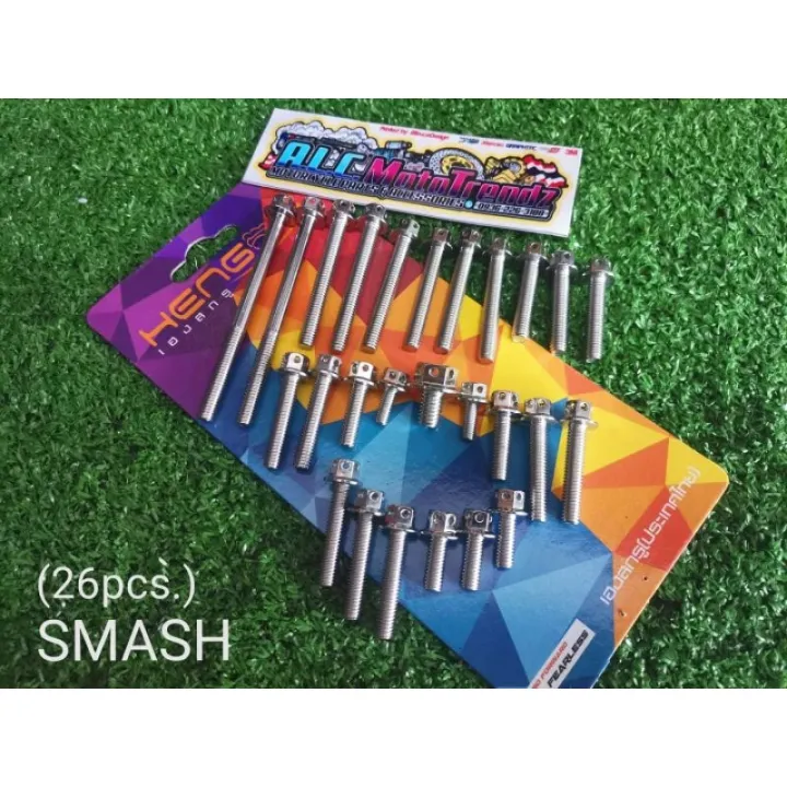 ALC Mototrendz - HENG SMASH CRANKCASE SET BOLT Gold / Silver , Motor ...