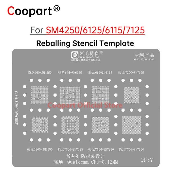 New CPU BGA IC Stencil Reballing Template For Qualcom SM4250 SM6125 ...