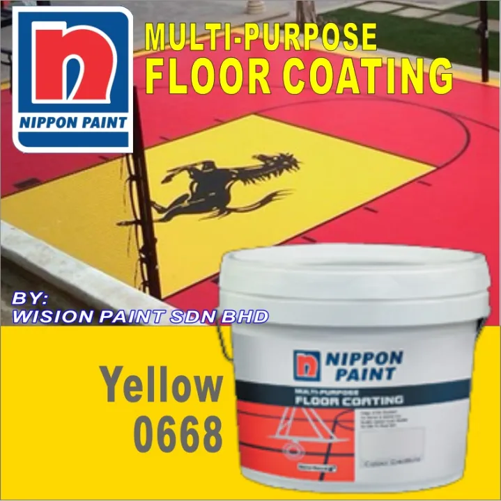 YELLOW 0668 ( 5L ) MULTI PURPOSE FLOOR COATING NIPPON PAINT / WATER ...