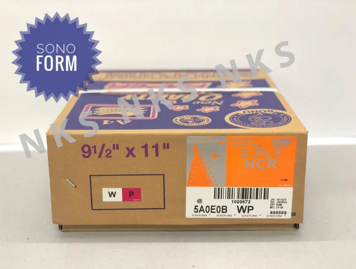 SONOFORM 9.5'' X 11'' 2PLY COMPUTER FORM (W/P)(500 FANS) | Lazada