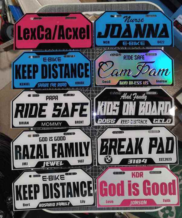 CUSTOMIZED E-BIKE PLATE ACRYLYC With Bolts/Nuts | Lazada PH