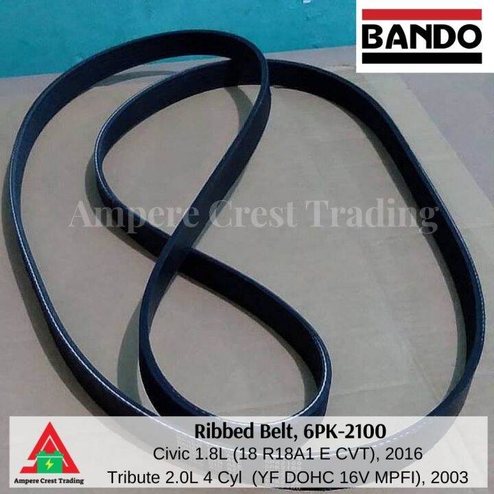 Bando Belt 6PK-2100 for Honda Civic 1.8L R18A1 2016, Mazda Tribute 2.0L ...