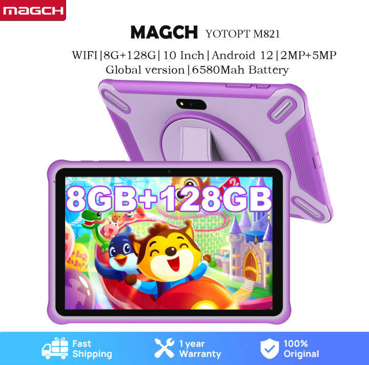 MAGCH Kids Tablet 10 Inch WiFi Kids Tablets 128G/32G Android 12 Tablet ...