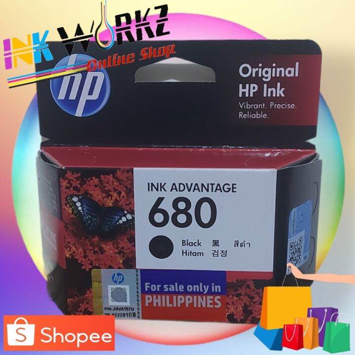HP 680 Black Original Ink Advantage Cartridge (F6V27AA) | Lazada PH