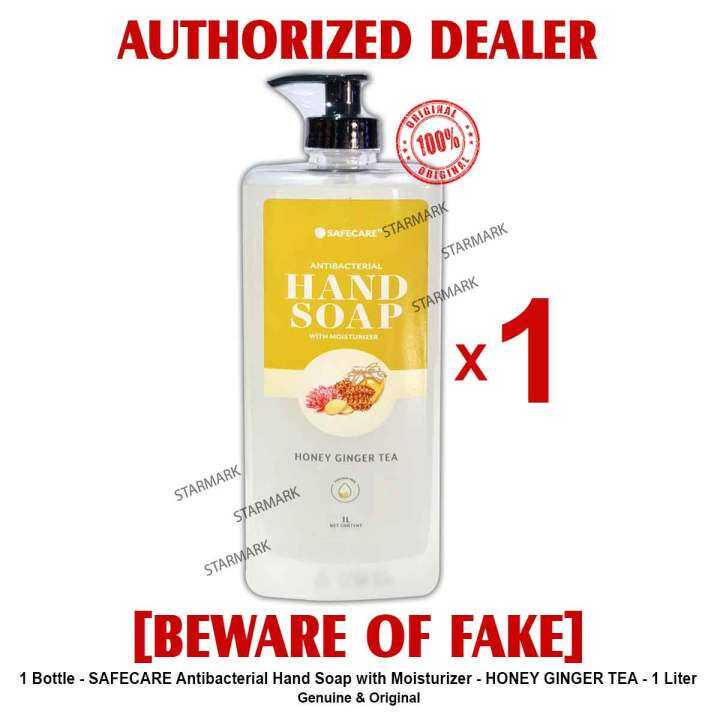 SAFECARE Antibacterial Hand Soap 1 Liter HONEY GINGER TEA Liquid Soap ...
