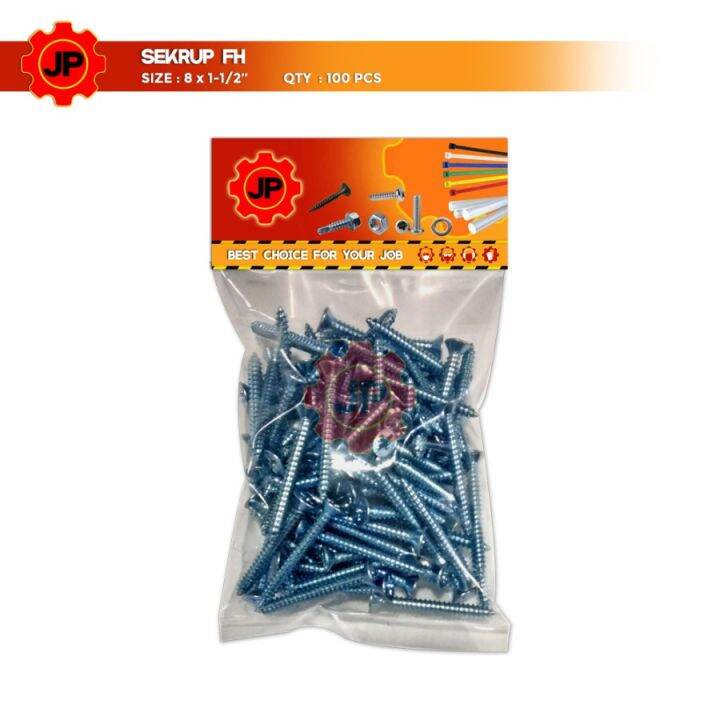 SEKRUP FH 8 x 1-1/2 - SKRUP FH 8x1-1/2 BAUT TAPPING ISI 100 PCS ...
