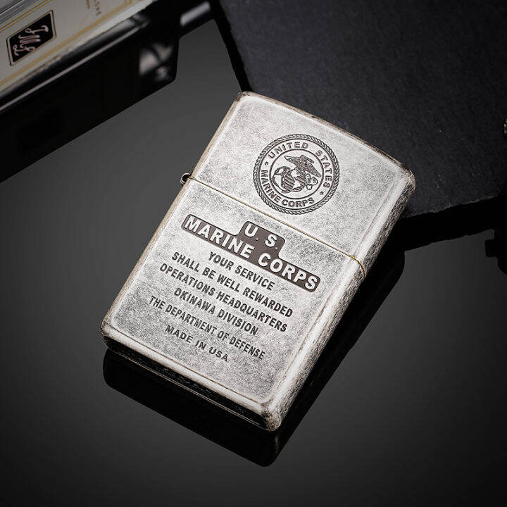 Zippo lighter genuine Zippo genuine antique silver World War II US Army ...