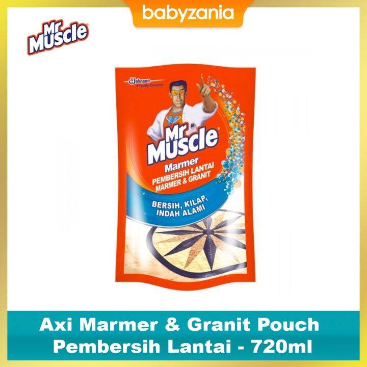 Mr Muscle Axi Marmer & Granit Pouch Pembersih Lantai - 720ml | Lazada ...