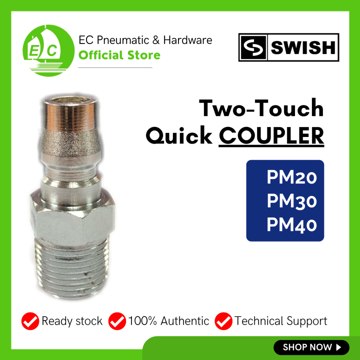 PM20, PM30, PM40 SWISH Two Touch Quick Coupler Pneumatic Air Compressor ...