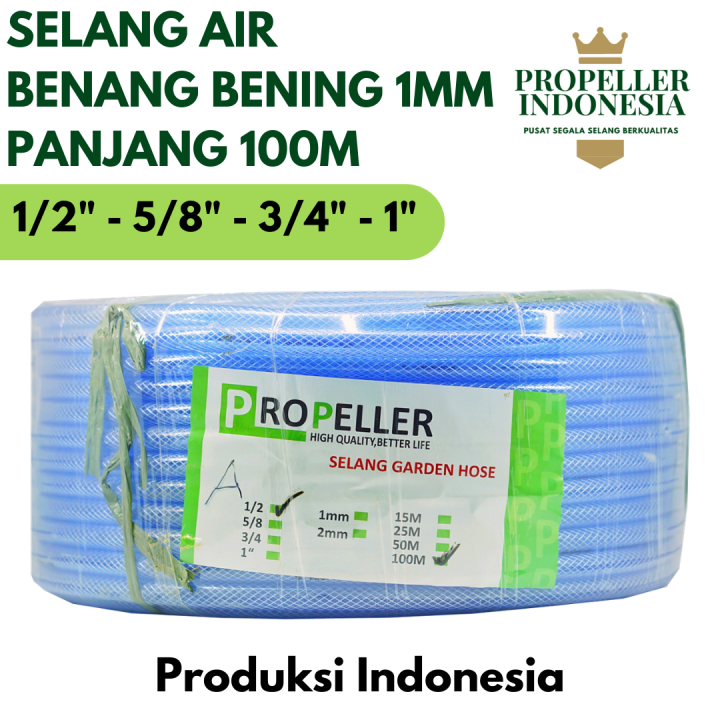 Selang Air Benang Bening 1/2 - 5/8 - 3/4 - 1Inch 1MM 100M Selang Air ...