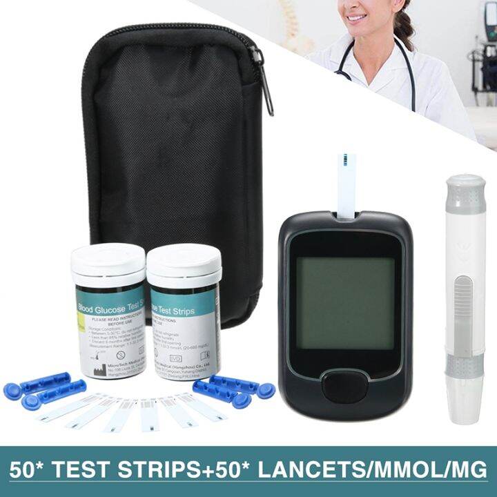 Full auto Blood Glucose Monitor Diabetes Testing Kit Meter With Test ...