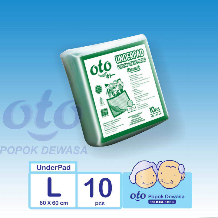 OTO Underpad Under pad Perlak Sekali Pakai Alas Pasien Menyerap Urine Darah uk 60x60 cm isi 10 ...