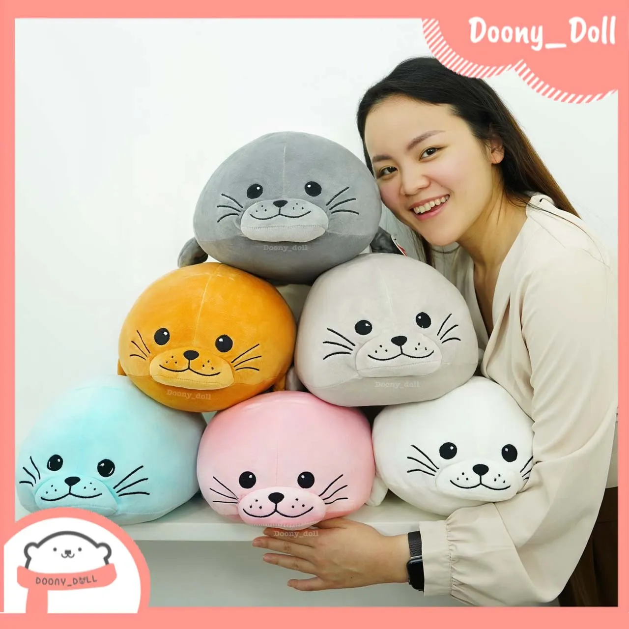 Doony_doll ส่งเร็ว จากกทม ตุ๊กตาแมวน้ำอุ๋งๆ 50cm ของขวัญวันเกิด ของขวัญ ...