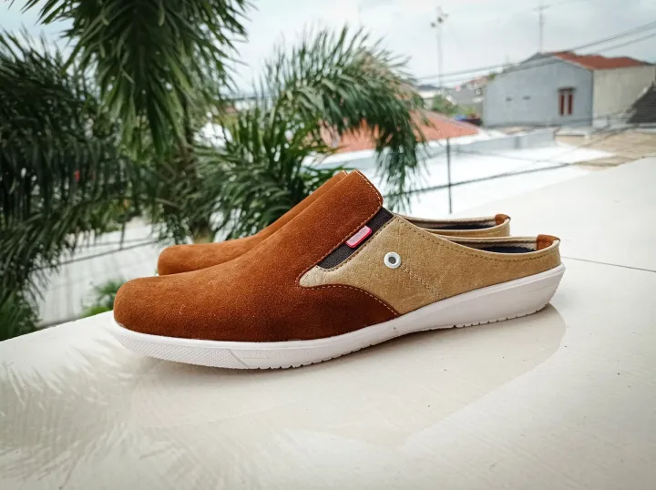 START IT!!! SEPATU SANDAL SLIP-ON ARBOO MOKASIN BUSTONG COKELAT BAHAN ...