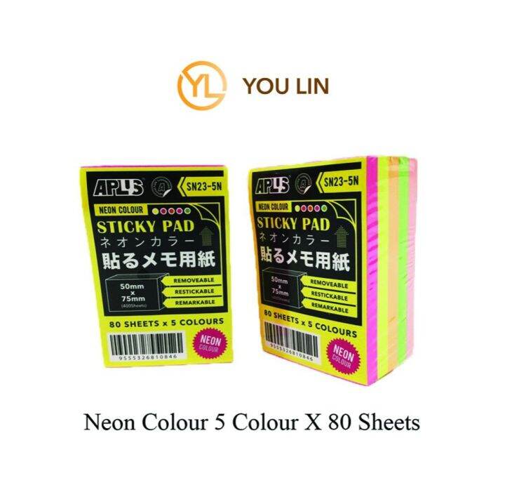 Sticky Note 50mm X 75mm (Light & Fluorescent Colour) | Lazada
