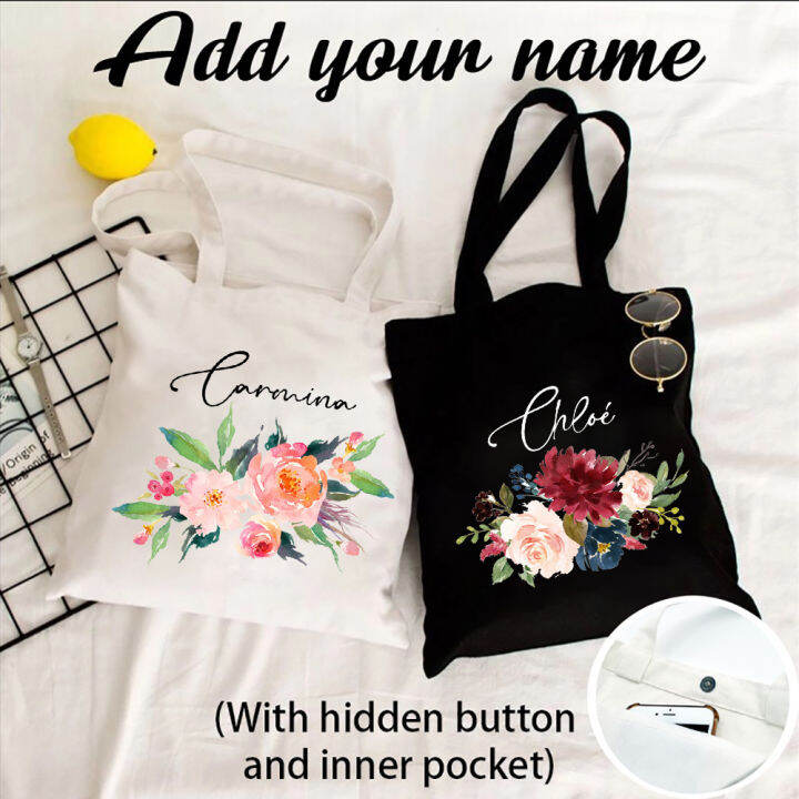 Customize Handbag With Name No MOQ Personalised Tote Bag Bridal ...