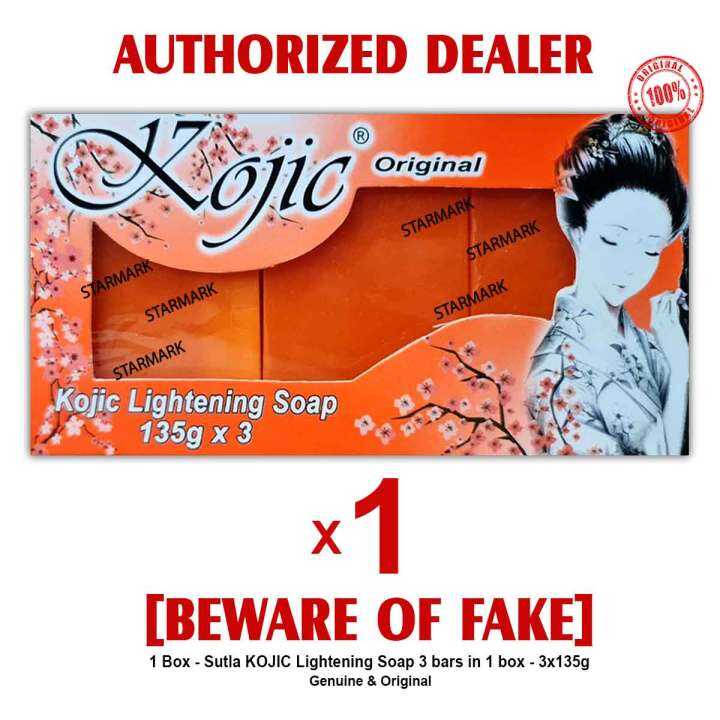 Sutla Kojic Soap Soaps 3x135g per Box Sutla Lightening Soap Orange Kojic Acid Soap Soaps ...