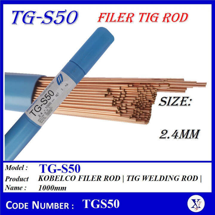 TGS50-24 (1pc OR 10pcs OR 20pcs) TG-S50 2.4MM KOBELCO FILLER ROD | TIG ROD | 1000MM | TIG ...