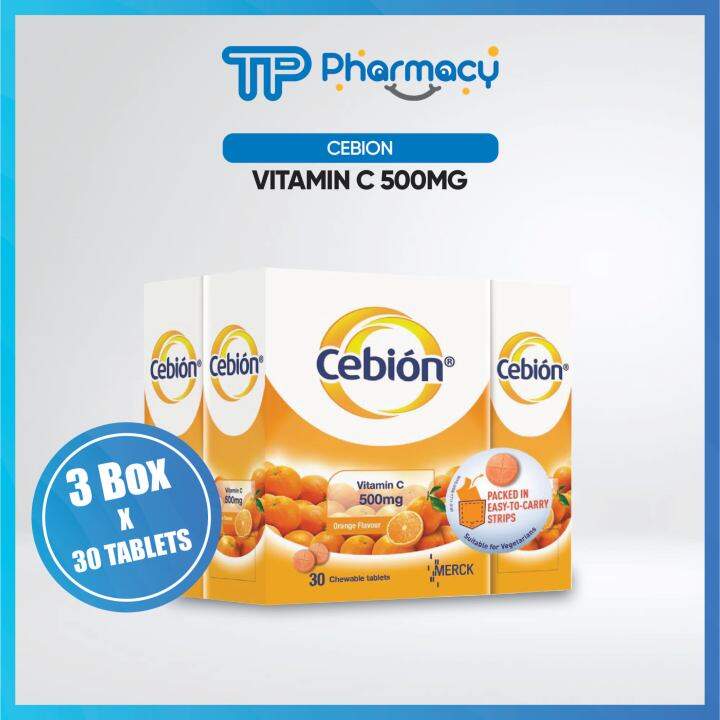 Cebion Vitamin C 500mg orange Flavour Chewable 3x30s | Lazada