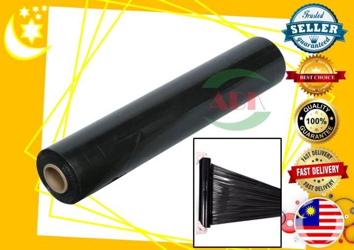 500MM X 2.4KG BLACK STRECTH FILM / WRAPPING FILM / PLASTIC WRAP | Lazada