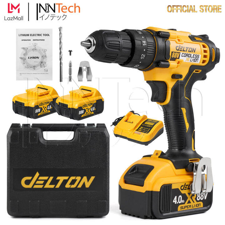 DELTON สว่านไร้สาย สว่าน สว่านกระแทก 3 ระบบ 88V **เจาะกระแทกได้** รุ่นใหม่! แบตเตอรี่ ลิเธียม ...