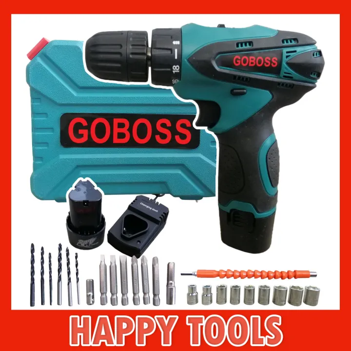 GOBOSS สว่านไร้สาย สว่านแบต 24V ปรับสปีดได้ | Lazada.co.th