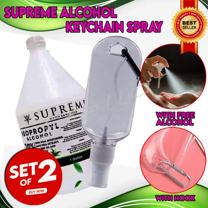 SET OF 2! Supreme Isopropyl Alcohol Keychain Spray Bottle 60ml Floral ...