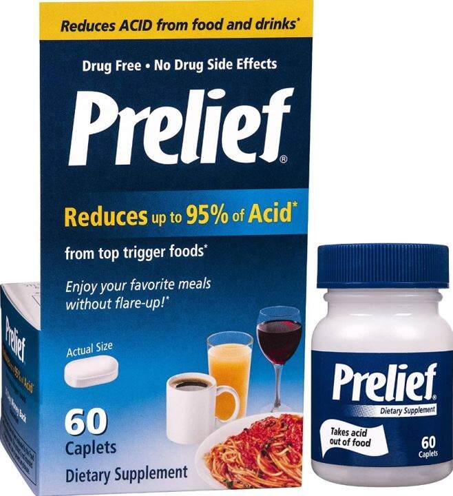 Prelief Acid Reducer Caplets 60 Count Dietary Supplement | Lazada PH