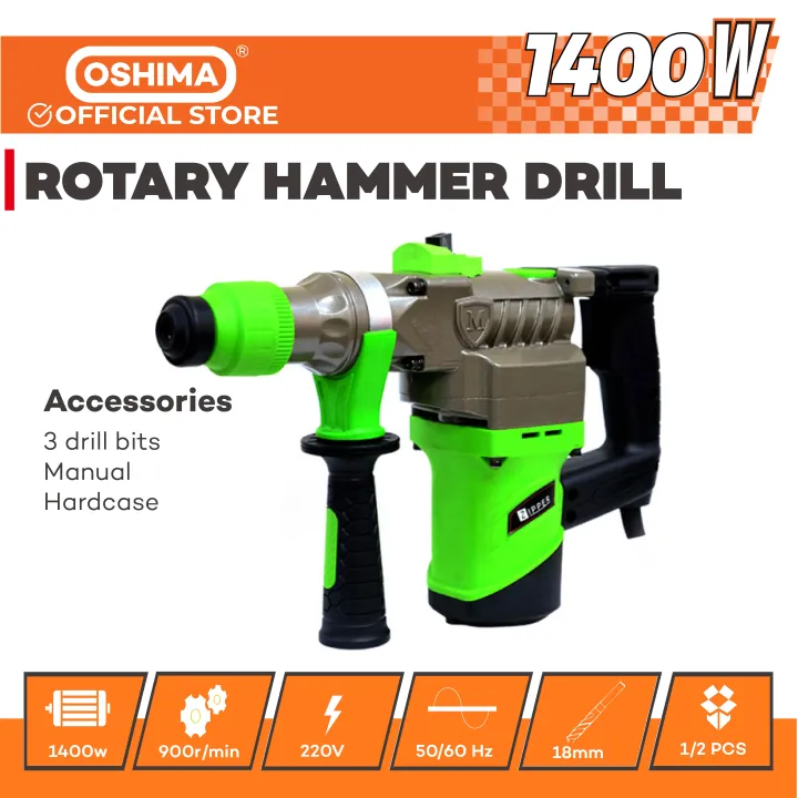 Oshima Zipper High Impact and Rotary Hammer Drill with Reverse Multi ...
