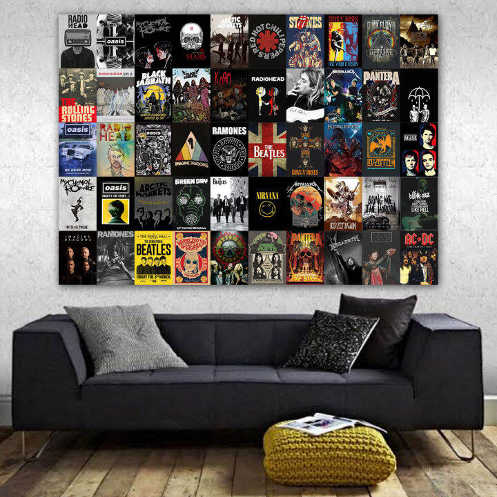 ( 50 Pcs ) Poster Dinding Aesthetic / Poster Aesthetic Band Rock ...