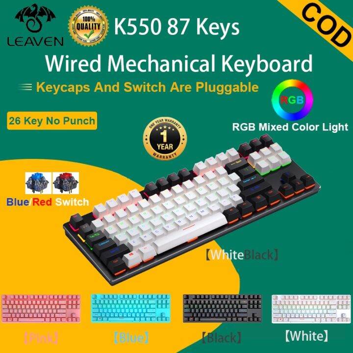 Game keyboard Super -speed keyboard Kumikinang na keyboard keyboard 【In StockCOD】LEAVEN K550 ...
