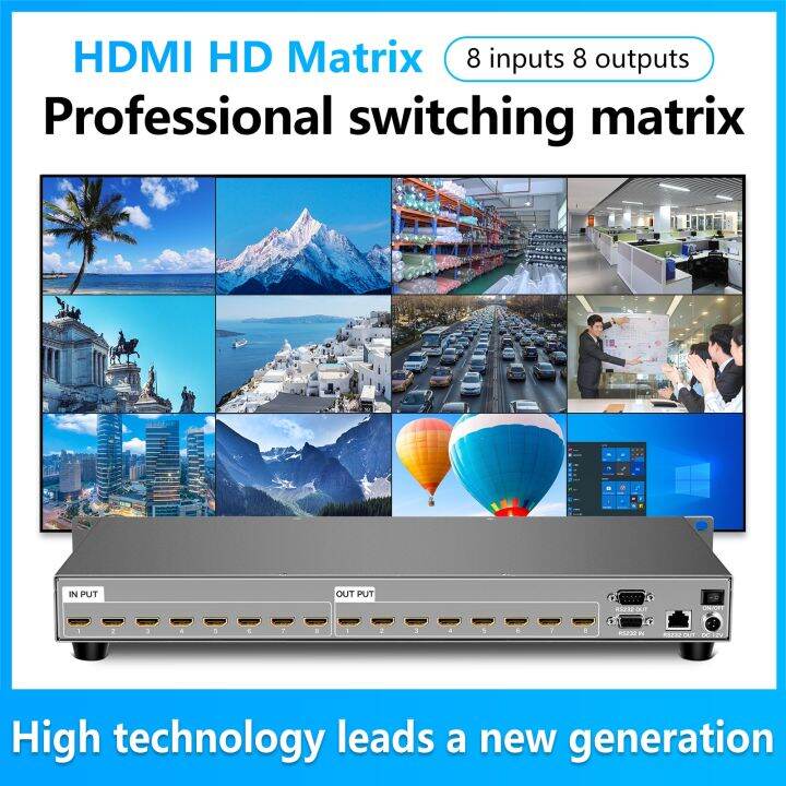 HDMI Matrix Switcher 1080p 8x8 Video Switcher 8 Input 8 Out Switch ...