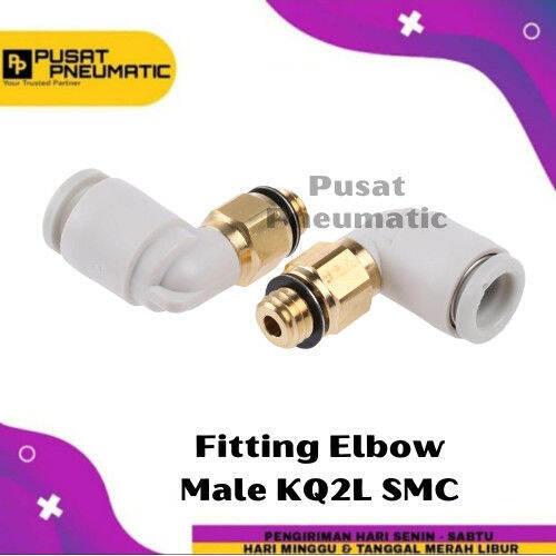 KQ2L 06-M5 Fitting Elbow Male Slip Lock Selang 6mm Drat M5 SMC | Lazada ...