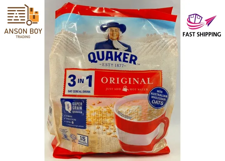 [READY STOCK] QUAKER OAT CEREAL DRINK 3in1 ORIGINAL 1Pack(15'sX28gram ...