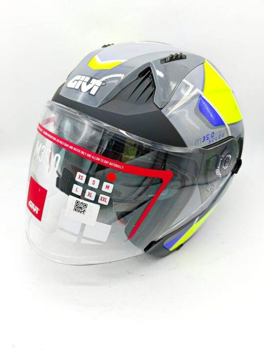 Givi M35.0 Helmet Ventura GY/YL Open Face Helmet Topi Keledar Graphic ...
