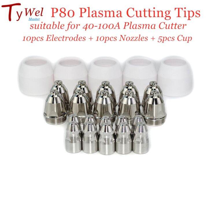 25pcsP80 Cutting Torch Tips CNC Cutter 60A 80A 100A P80 Plasma Torch ...