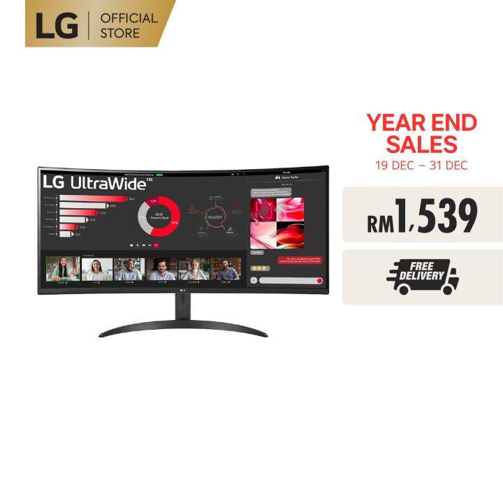 LG 34" 34WR50QC VA WQHD HDR10 AMD Freesync 100Hz 5ms Curved UltraWide ...