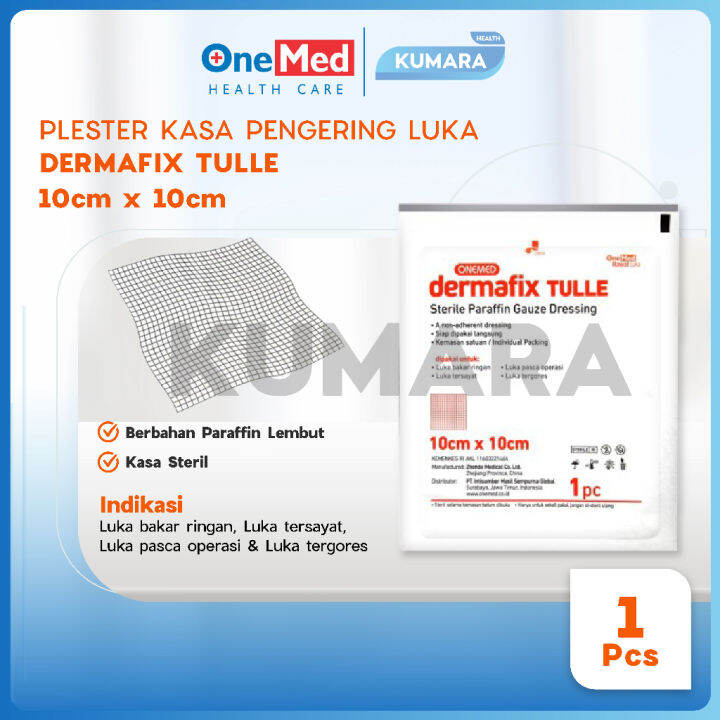 ONEMED - Dermafix Tulle 10x10cm / Plaster luka Paraffin Gauze Pcs ...