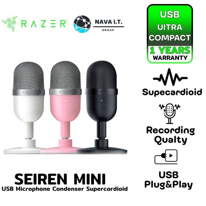 Razer Seiren Mini USB Microphone Condenser Supercardioid Ultra-Compact ...
