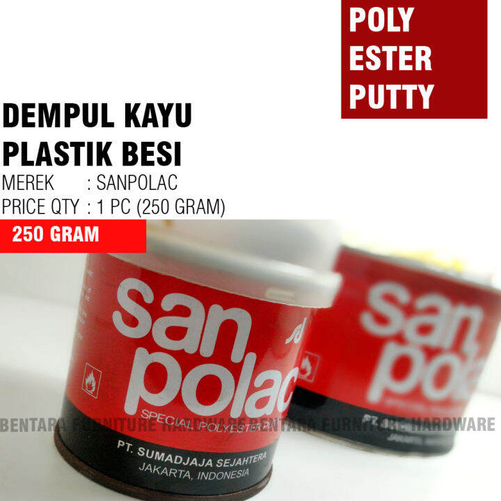 SANPOLAC 250ML - POLYESTER PUTTY DEMPUL PLASTIK KAYU BESI SAN POLAC ...