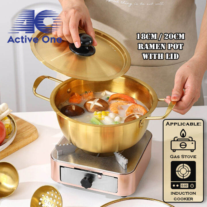 ACTIVEONE 18cm/20cm 2 Handle Instant Noodle Aluminum Pot Ramen Cooking ...