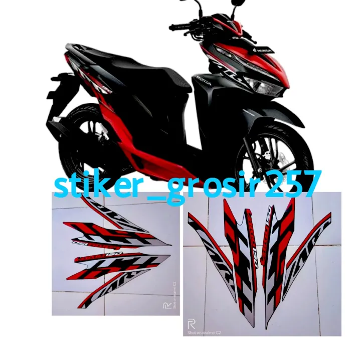 STICKER STRIPING LIS BODY VARIO 150 LED NEW 2020 2021 HITAM MERAH ...
