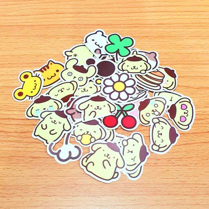 สติ๊กเกอร์ Pompompurin ปอมปอมปูริน ติดแน่น กันน้ำ ติดเคสมือถือ (40 ชิ้น ...