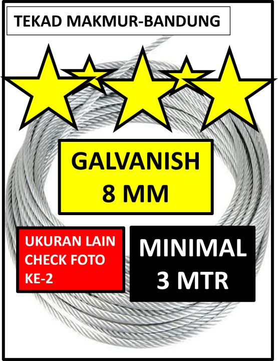 Sling Galvanish 8 mm - Kabel Seling Wire Rope | Lazada Indonesia