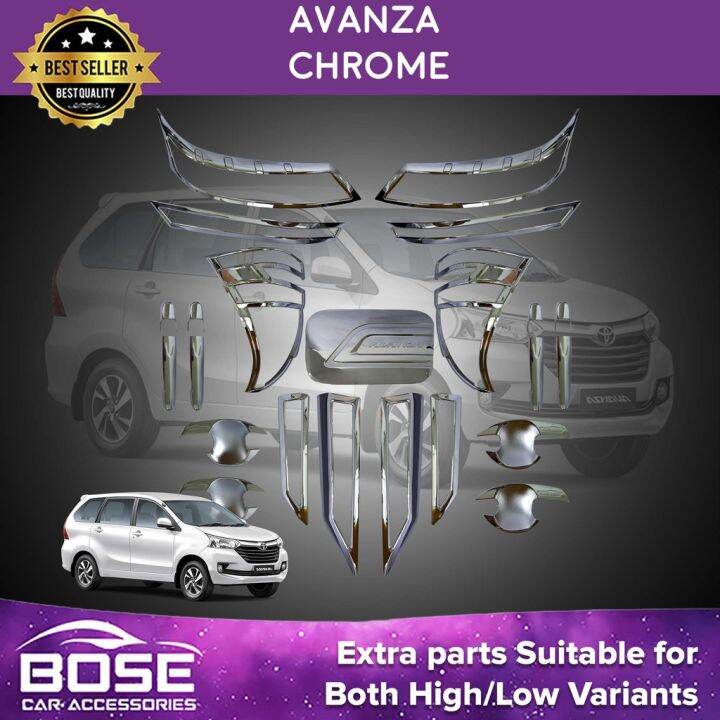 Toyota Avanza J G E Garnish Cover Set Chrome 2019 - 2021 / Toyota Avanza Accessories Parts Combo ...