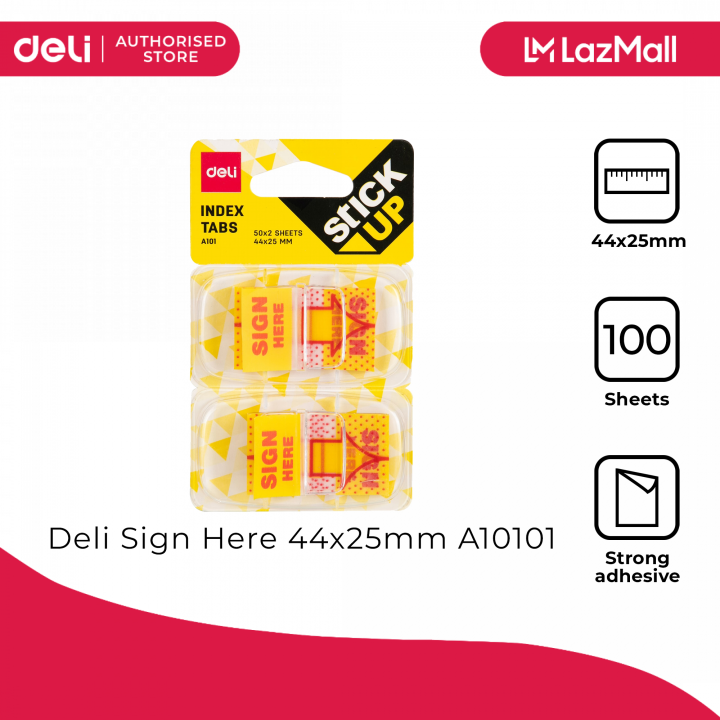 Deli Sign Here 44x25mm A10101 [7526A10101] | Lazada PH